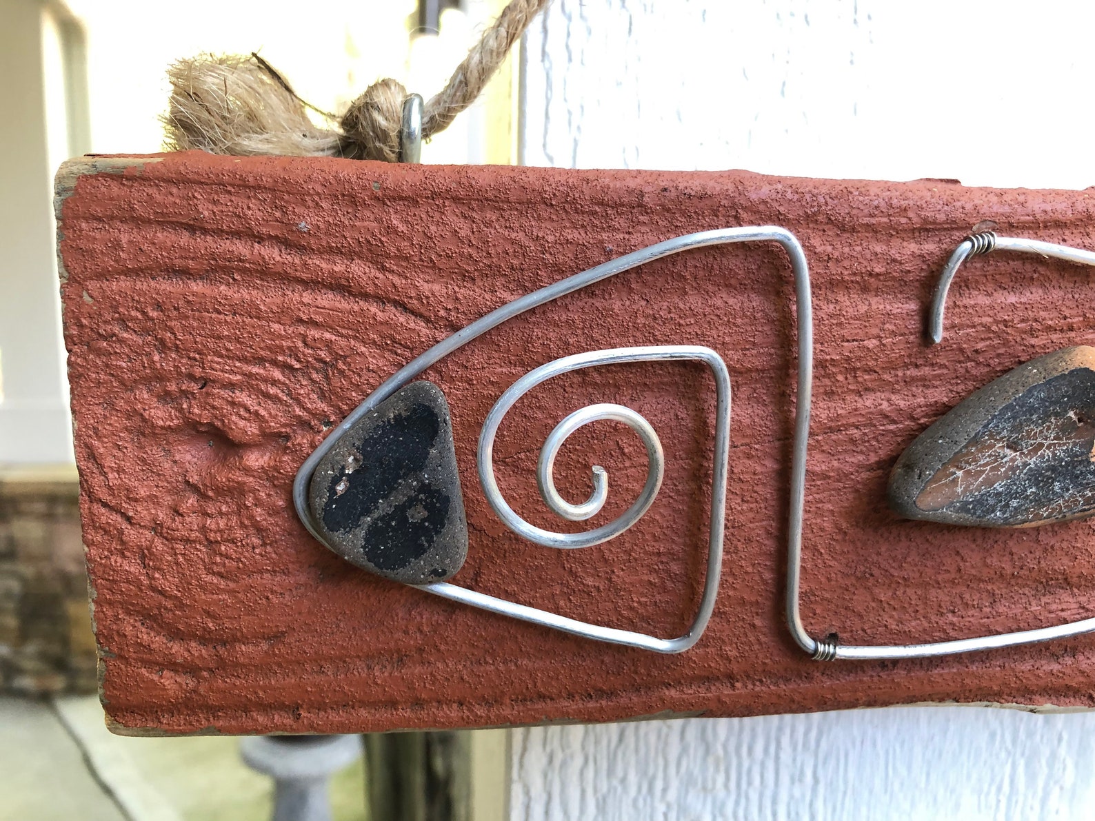 Rustic Fish Art Made With Vintage Beach Pottery and Reclaimed - Etsy