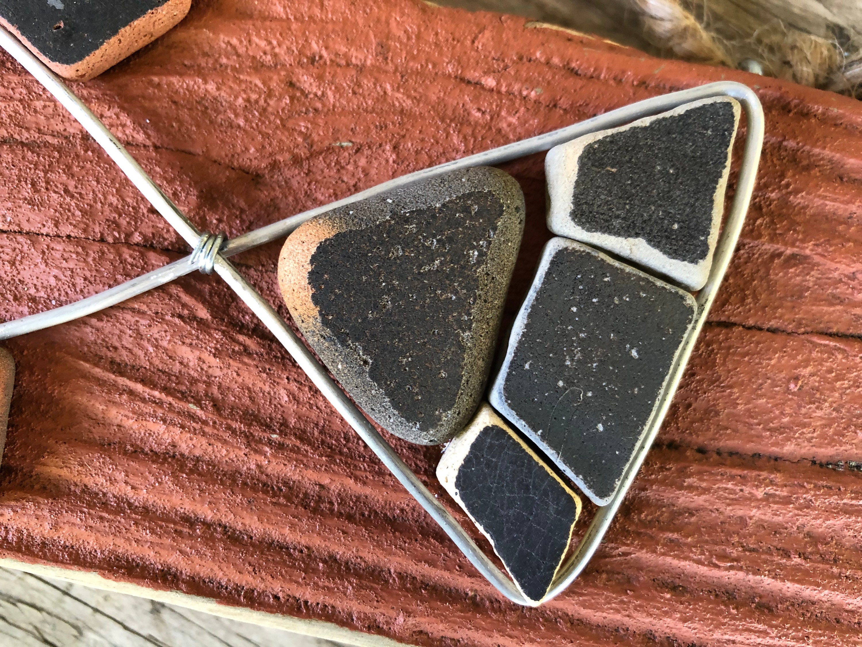 Rustic Fish Art Made With Vintage Beach Pottery and Reclaimed Wood ...