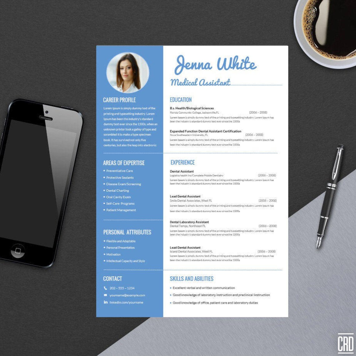 Creative Resumes, Professional Printable Editable Template BUNDLE | Ms ...