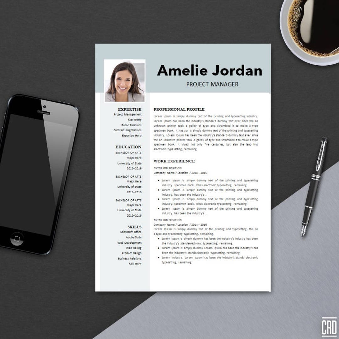 Resume Template 3 Page for MS Word |CV Template Example | Instant ...