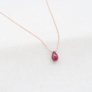 Genuine Ruby Necklace Ruby Pendant in Gold Rose Gold With Ruby Necklace ...