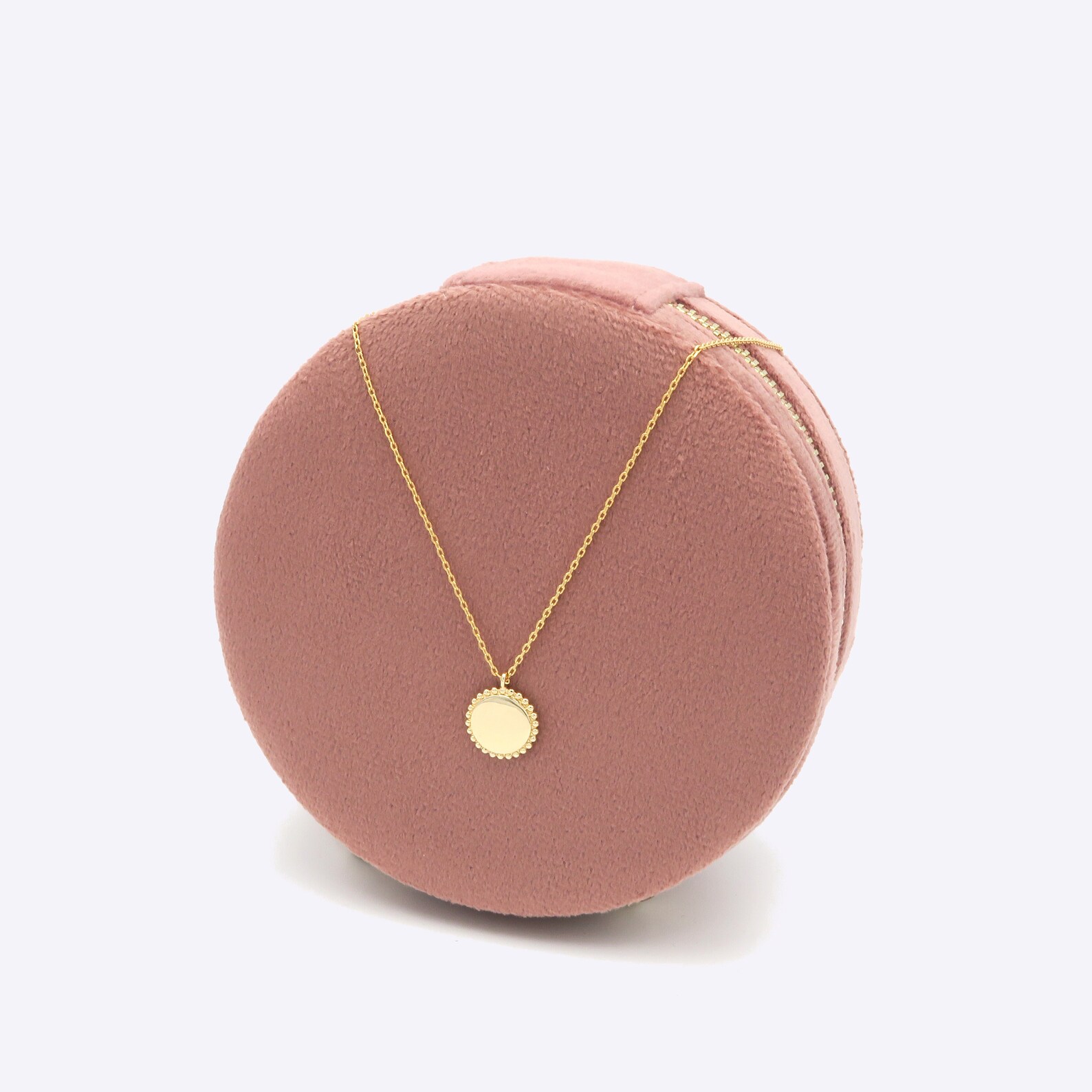Disc Necklace Gold Medallion Gold Disc Necklace in Yellow - Etsy