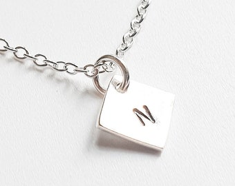 Personalised Silver Initial Necklace - Etsy