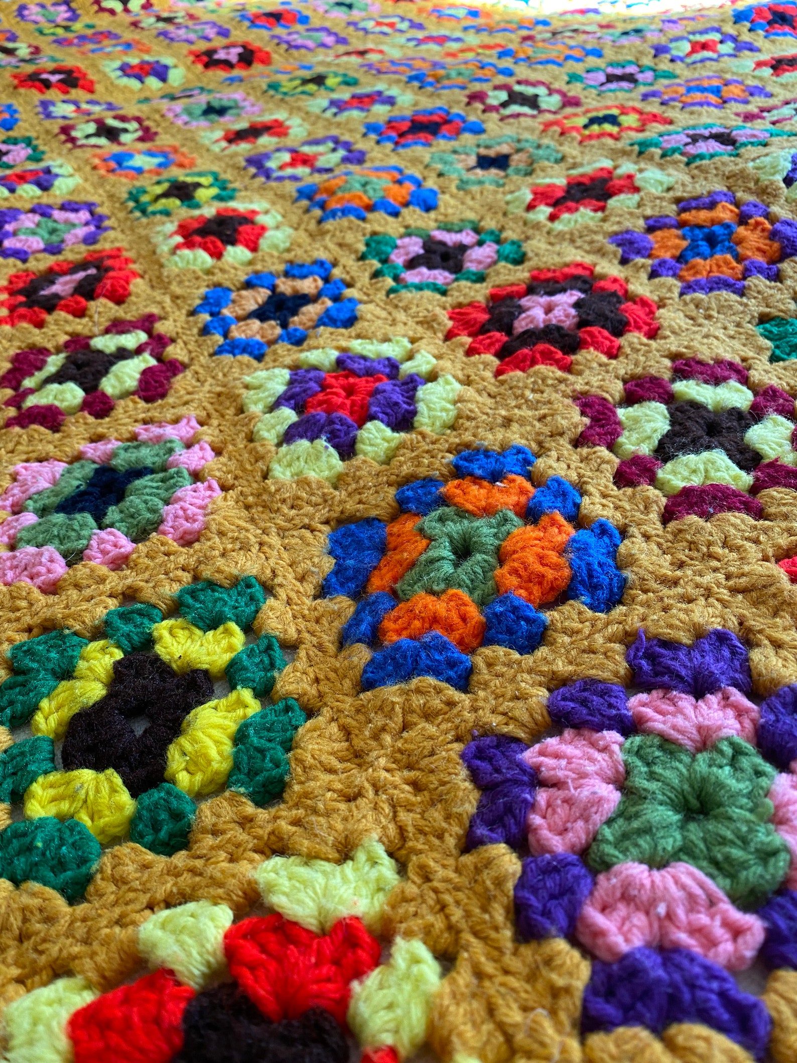Unique Mustard Granny Square Afghan - Etsy