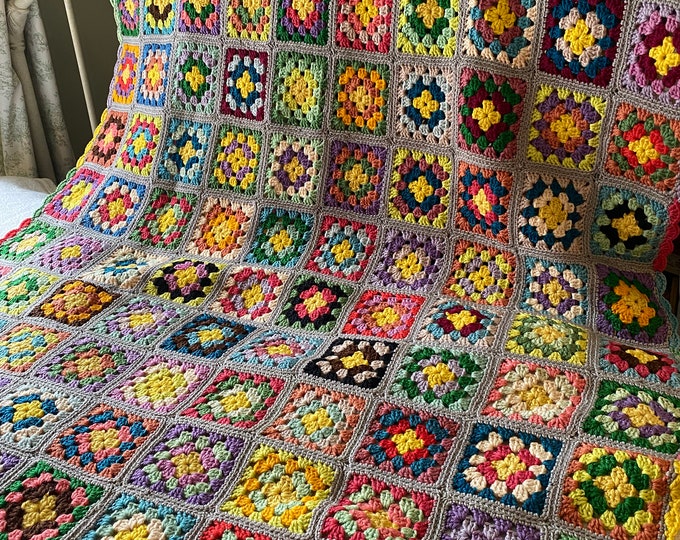 42"x66" Gorgeous Handmade Granny Square Afghan - Etsy