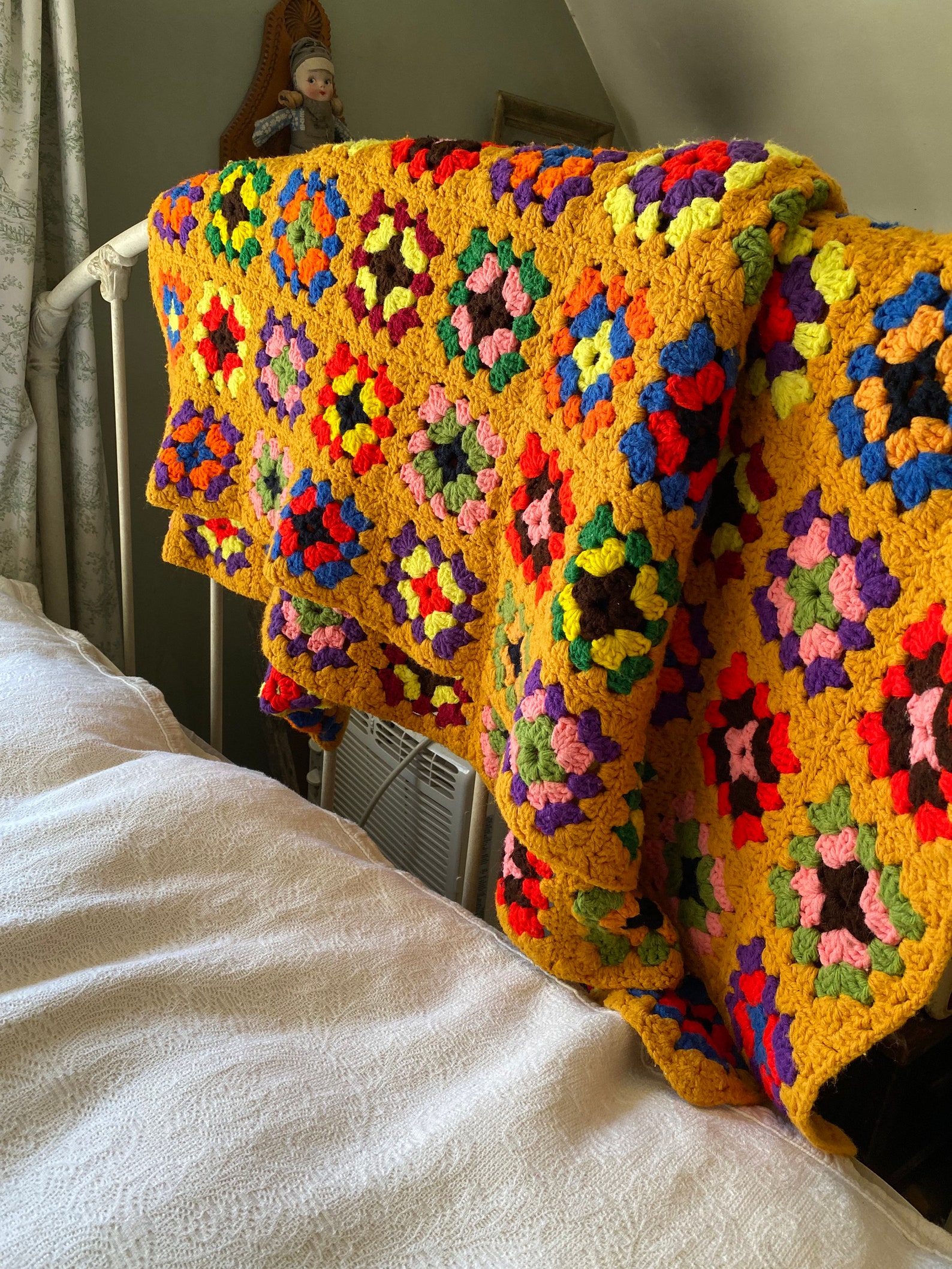 Unique Mustard Granny Square Afghan - Etsy