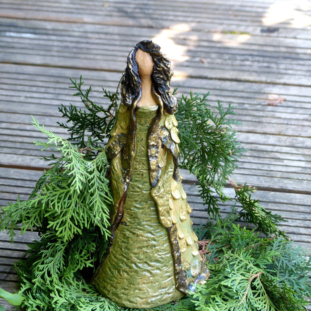 Sculpture Ceramic Goddess Mistress of Elves Forest Altar Figure Ritual ...