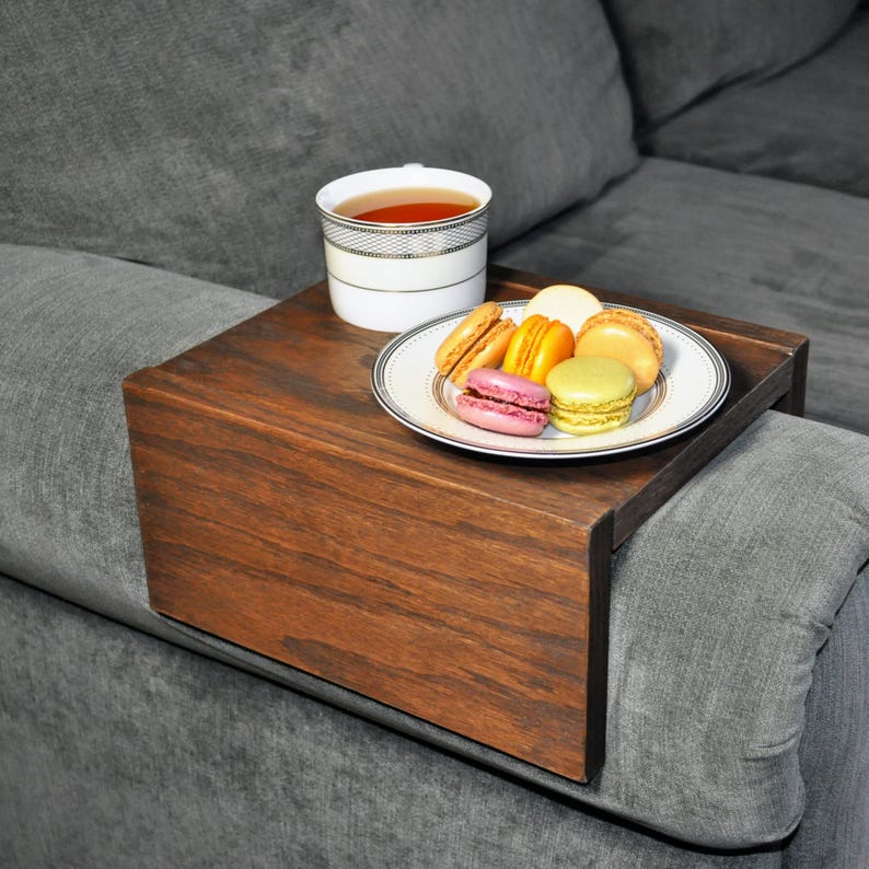 Sofa Armrest Table Custom Couch Armrest Chair Caddy Wood - Etsy