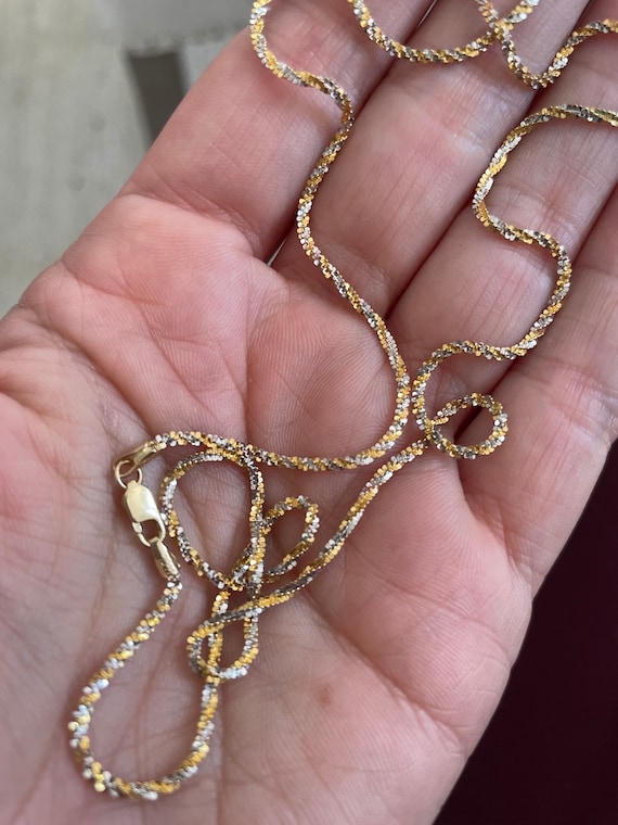 14K gold sparkle chain 20" - Gem