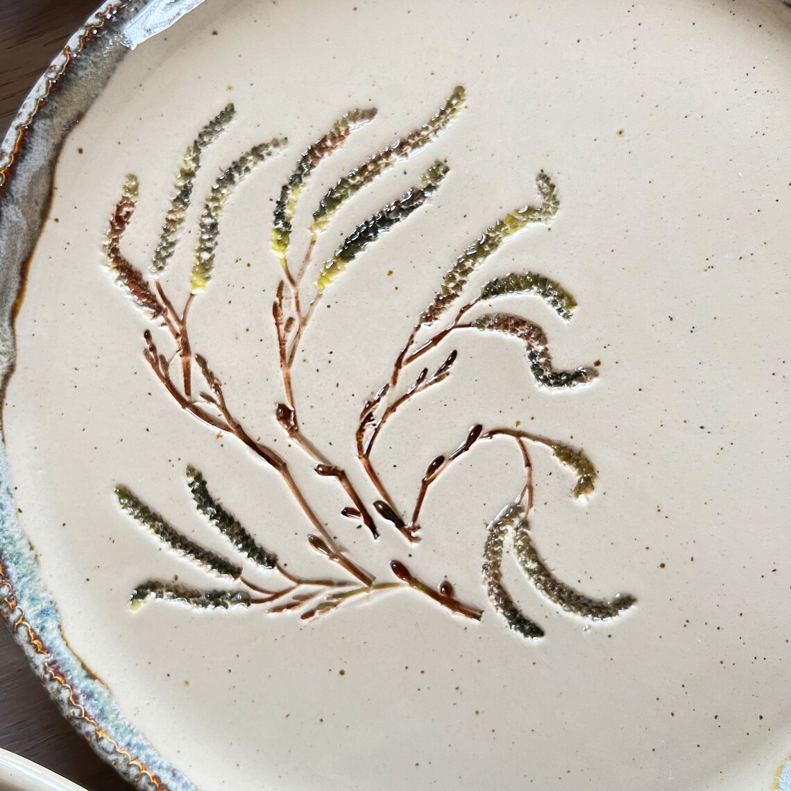 Ceramic Serving Platter Hazel Branches, Botanical Art, Handmade ...