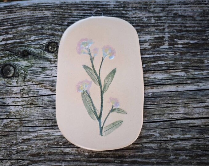 Wall Decor Forget-me-not Ceramic Wall Hanging Botanical Art - Etsy
