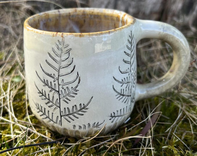 Stoneware Mug for Outdoor, Coffee Time Delight, Ceramic Mug With Nature ...