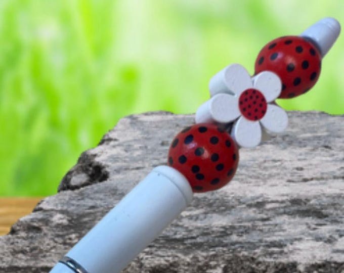 Ladybug Beaded Ink Pen, Beaded Ink Pen - Etsy