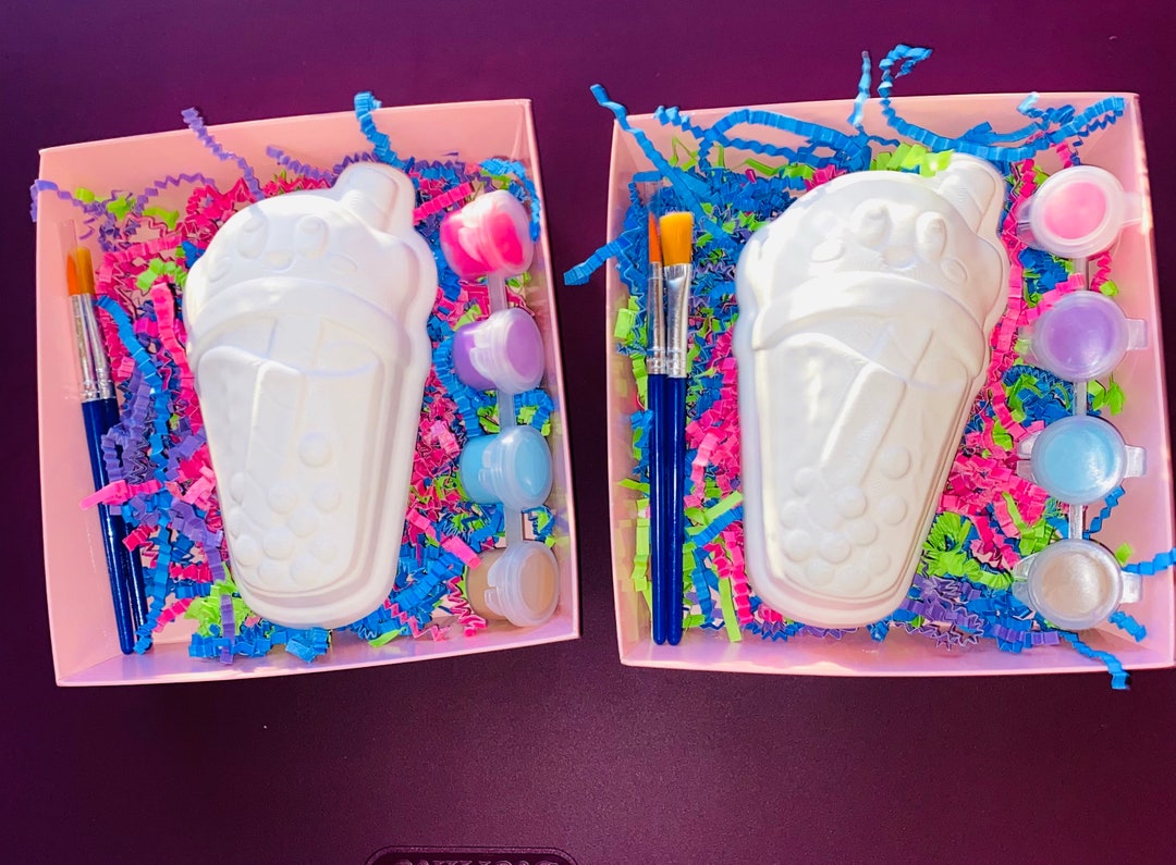 Boba Tea Favors, Boba Tea Paint Kit, Boba Tea Birthday Party, Bubble ...