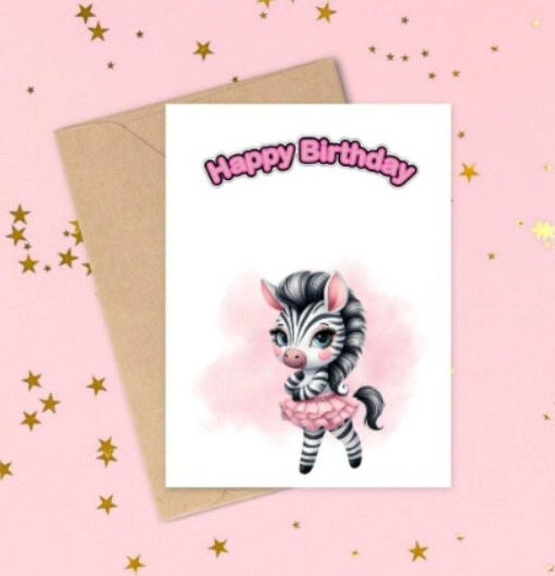 Zebra Birthday Card, Birthday Card for Friend, Card for Her, Greeting ...