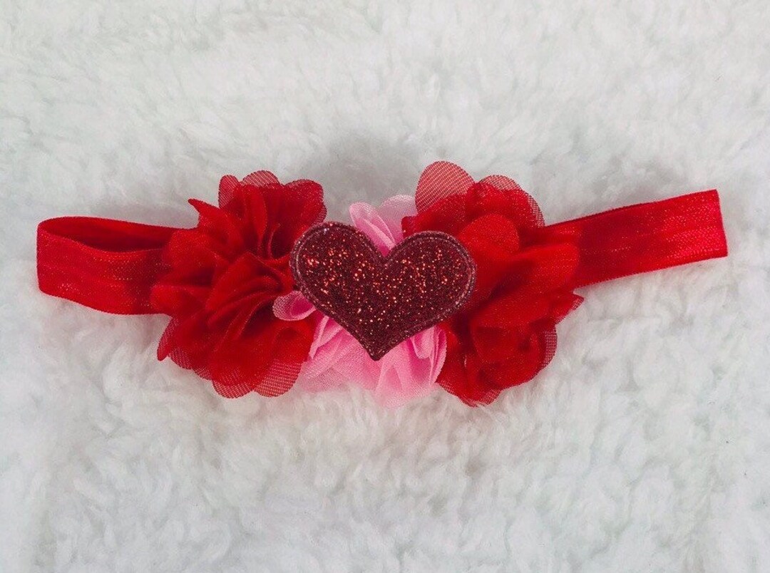 Valentines Day Headband, Red and Pink Headband, Heart Headband, Infant ...