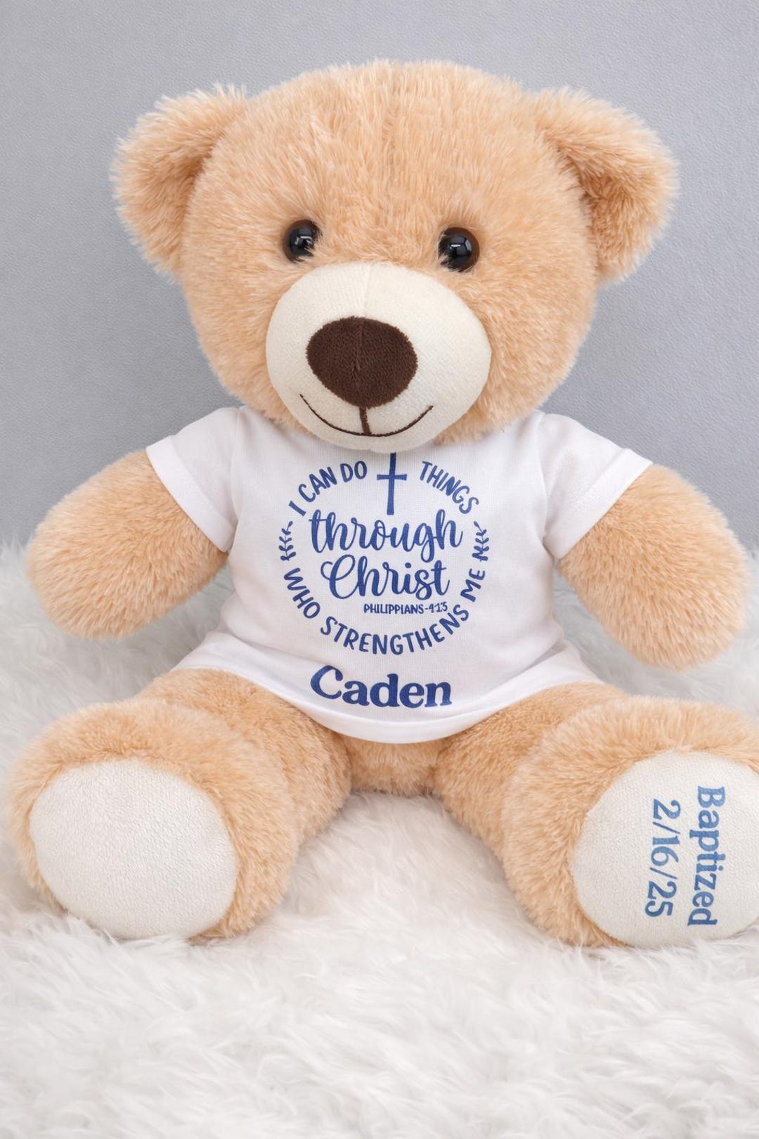 Personalized Baptism Teddy Bear: Custom Stuffed Animal Keepsake - Etsy
