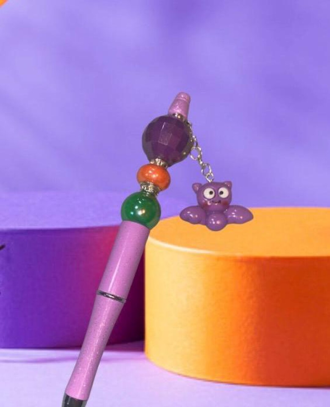 Halloween Bat Ink Pen, Beaded Halloween Ink Pen, Bat Pen, Journal Pen ...