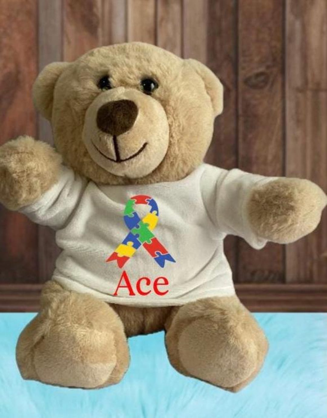 Autism Support Bear, Autism Awareness, Autism Gift, Personalized Autism ...