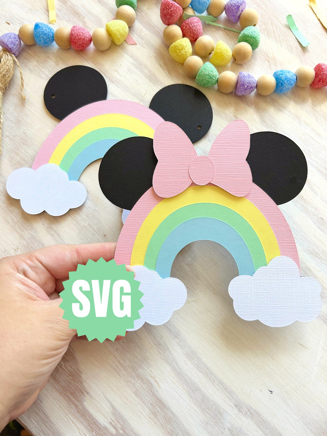 Rainbow Mouse SVG - Digital Cut File Cricut Silhouette Glowforge - Etsy