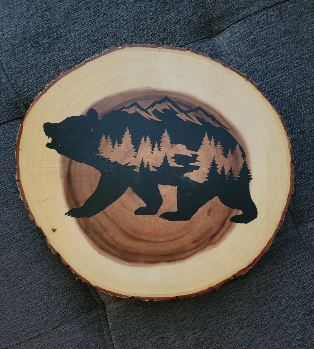 Handmade Wooden Black Bear Trees Wilderness Home Decor - Etsy