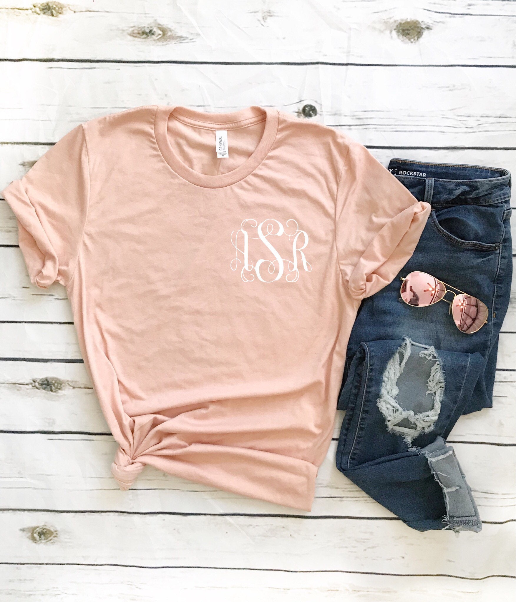 Monogrammed T Shirt Monogram Pocket T Shirt Bachelorette | Etsy