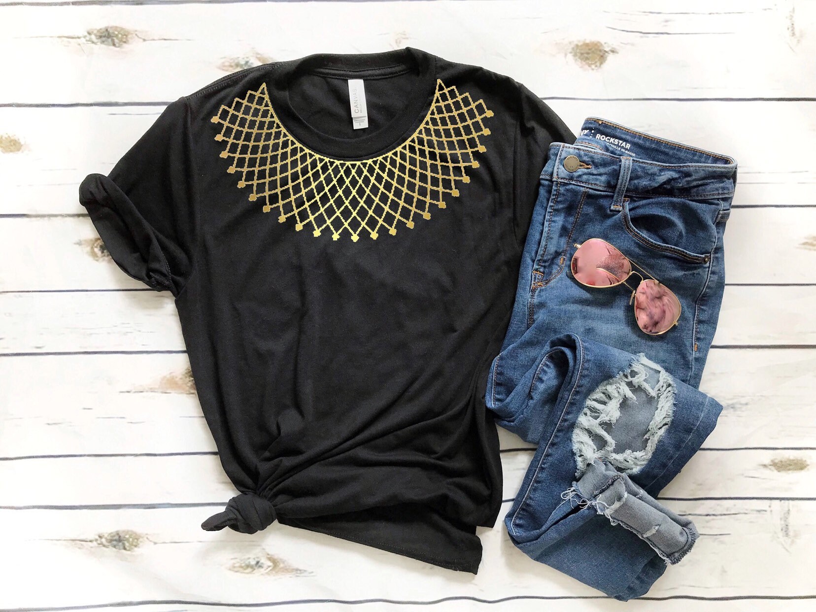 Ruth Bader Ginsburg Shirt Rbg Jabot Collar T Shirt - Etsy