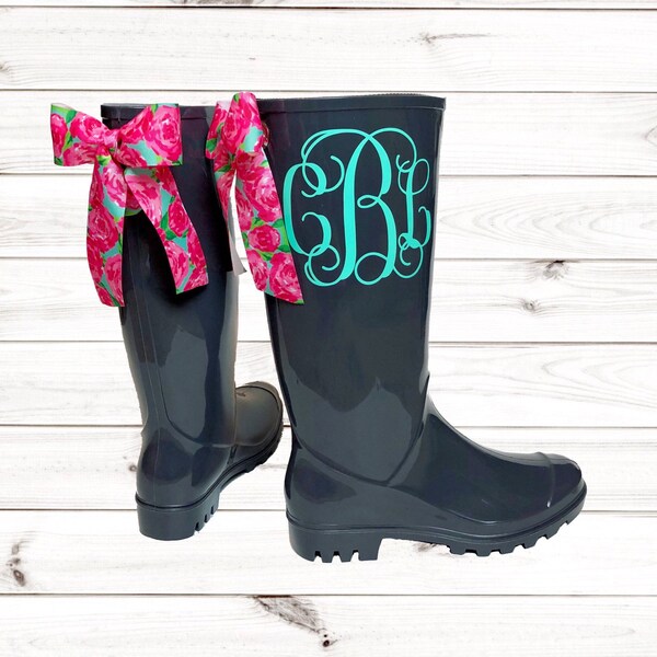 Monogram Boots - Etsy
