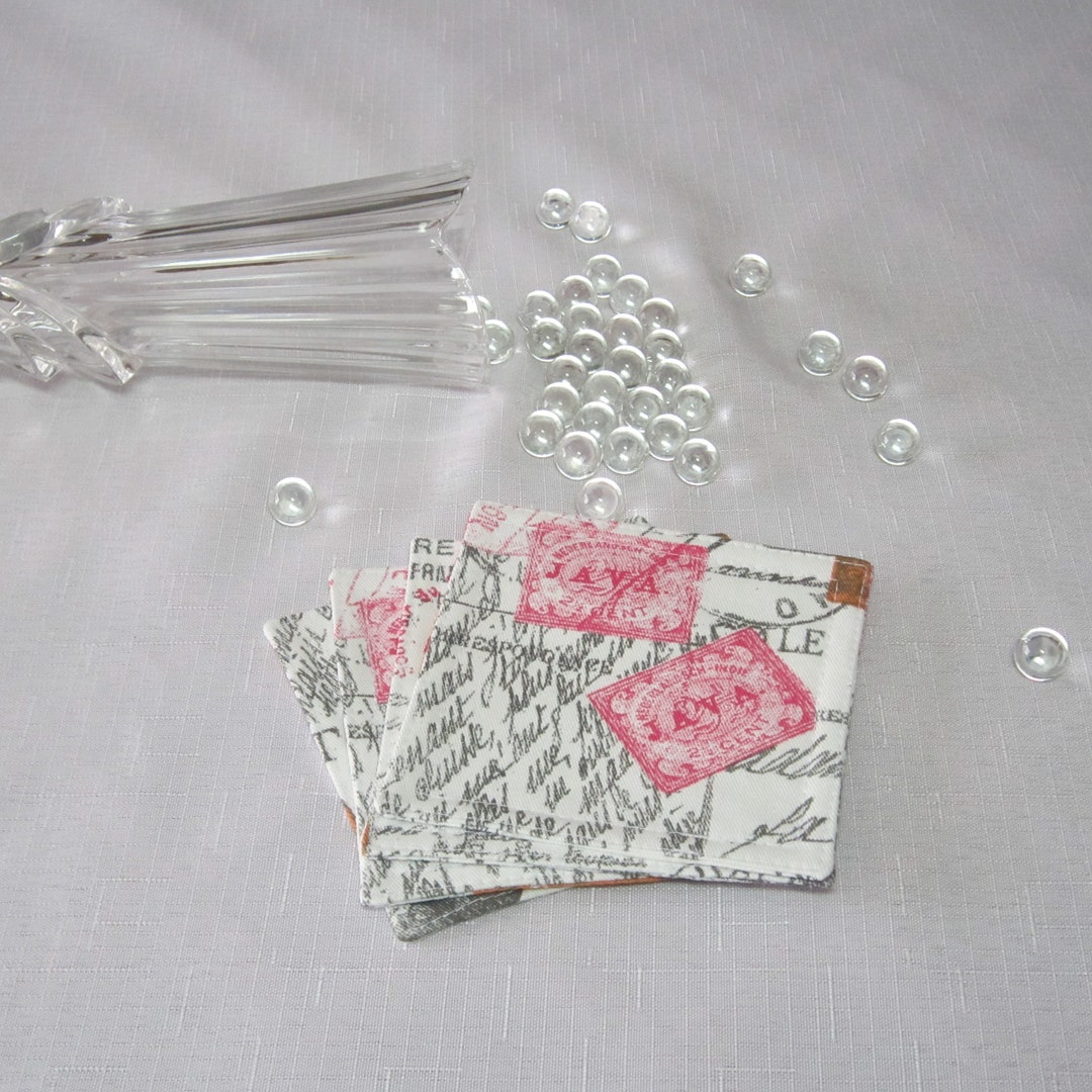 Reversible Fabric Coasters- Square Coasters- Cloth Coasters- Coffee ...