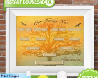 Family tree chart | Etsy