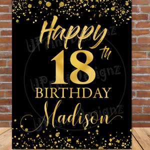 18th Birthday Poster Personalized 18th Birthday Sign 18th - Etsy