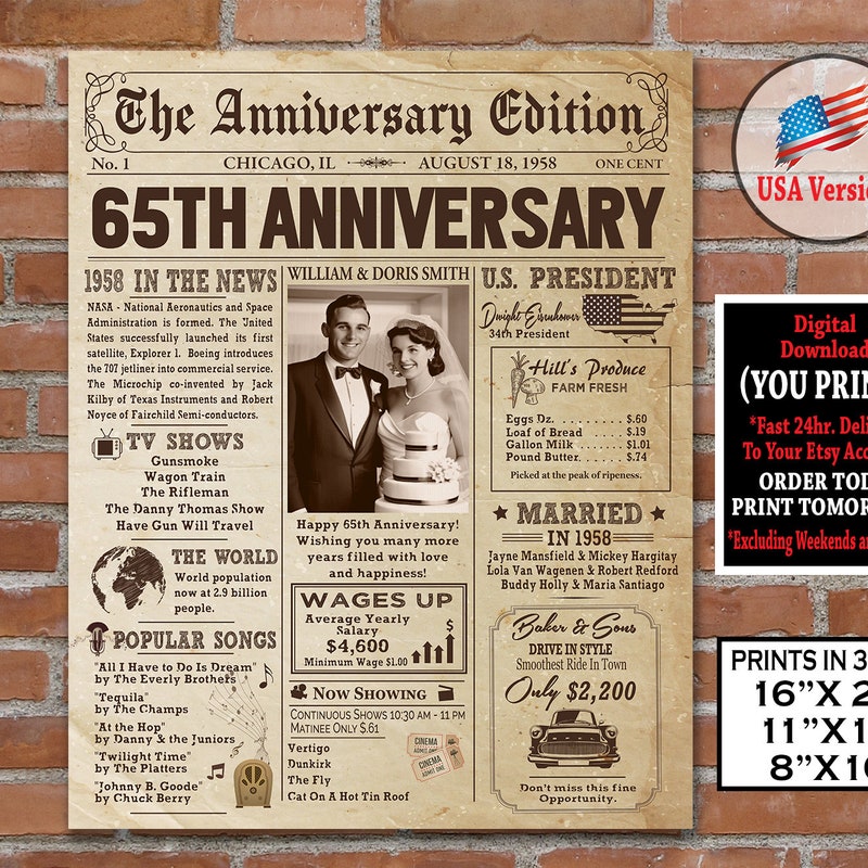 1958 Newspaper - Etsy
