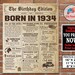 1934 Birthday NEWSPAPER Poster 1934 Newspaper Facts for Adult Birthday ...