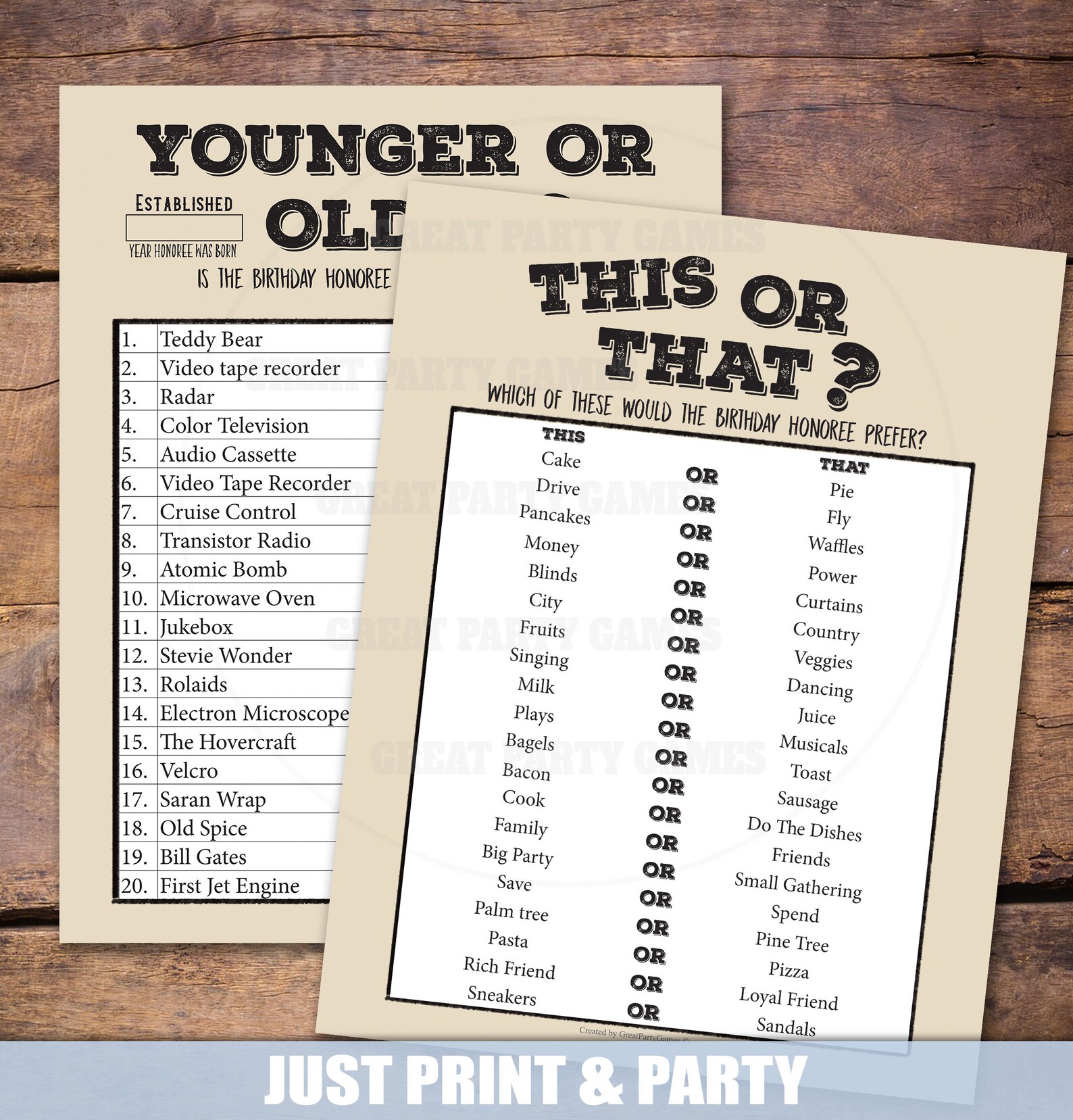 1952 Birthday Party Games, 70th Party Trivia Games, Born in 1952 Trivia ...