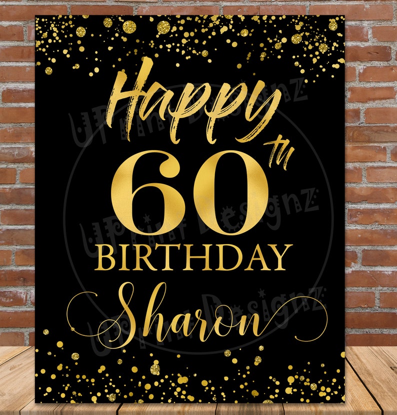 60th Birthday Poster 60th Birthday Decoration Sign 60th - Etsy