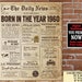 1960 Birthday NEWSPAPER Poster 1960 Facts for Adult Birthday AUTHENTIC ...