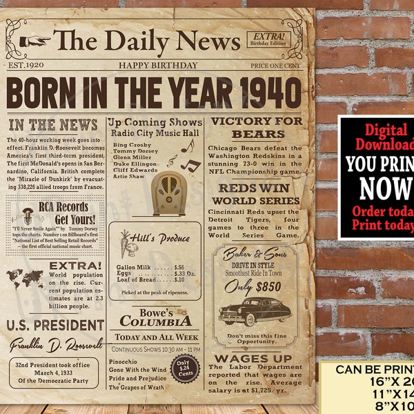 1940 Party Decorations - Etsy