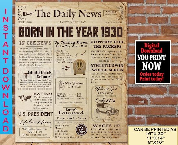 Press Newspaper In 1930