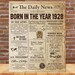 1928 Birthday NEWSPAPER Style Printable Poster With 1928 Birthday Facts ...