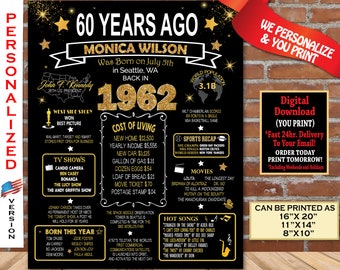 1962 Year Poster | Etsy