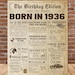 1936 Birthday NEWSPAPER Poster for 1936 Birthday Facts for - Etsy