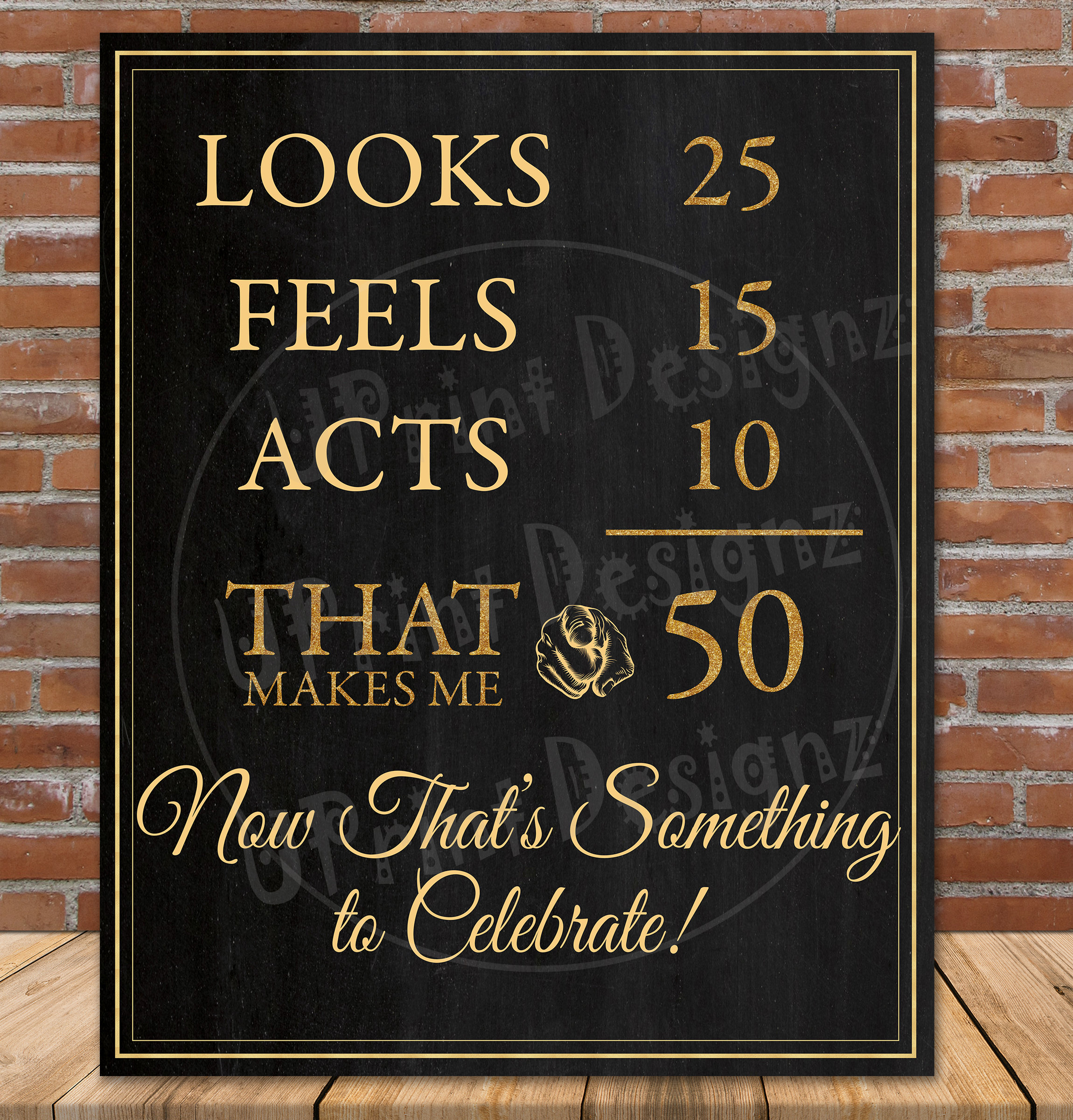 50th Birthday Party Decoration Posters GOLD Cheers to 50 | Etsy