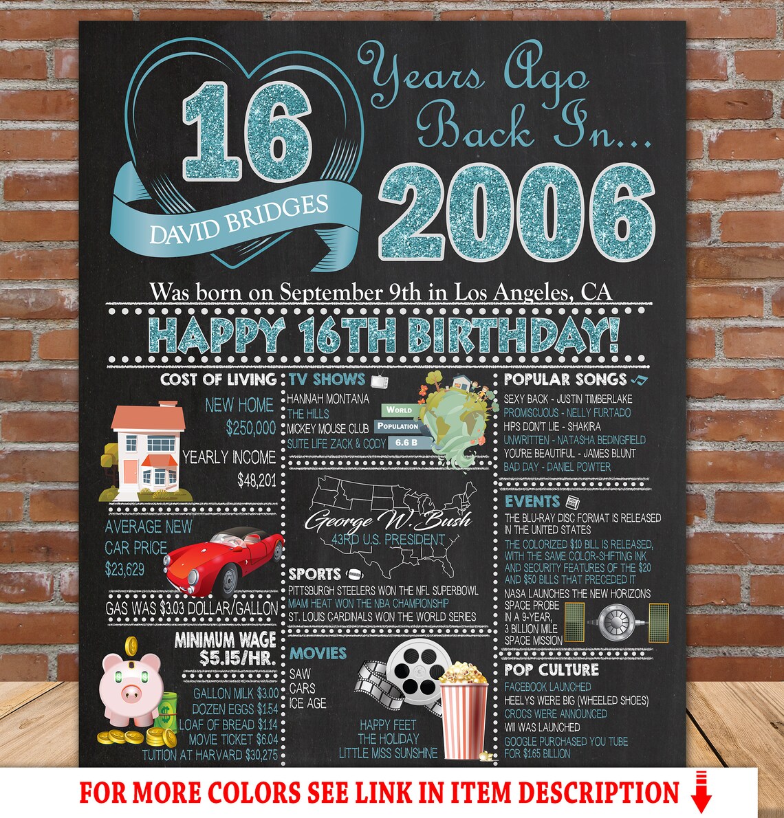 16th Birthday Poster 16th Birthday GOLD Sign Sweet 16th - Etsy