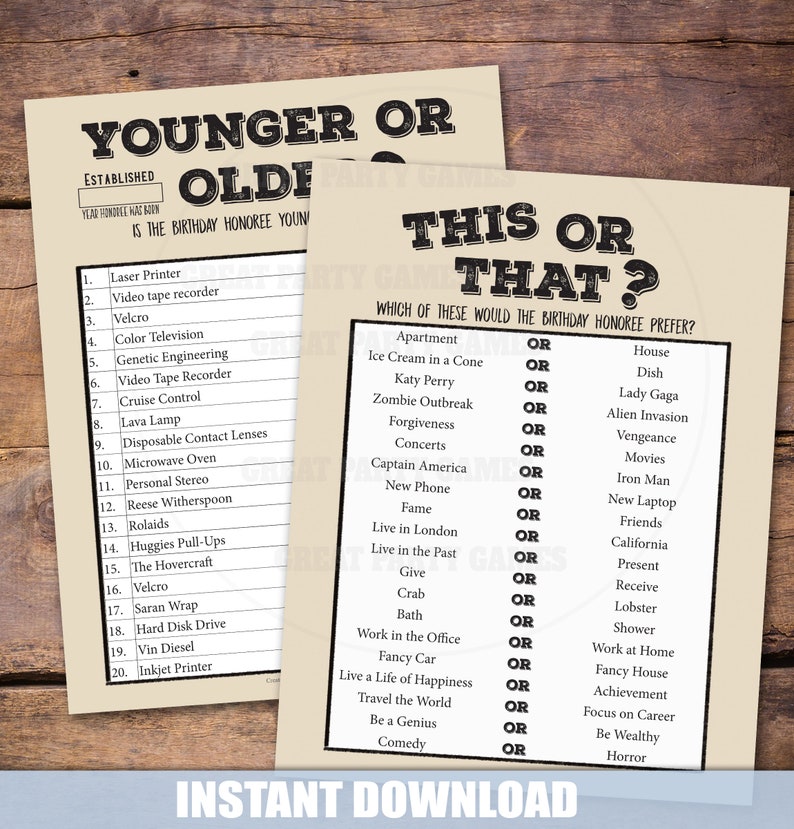 1972 Birthday Party Games 1972 Party Trivia Games Born in - Etsy