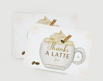 Thanks a Latte, Coffee Favor Tag, Coffee Gift, Christmas Gift for ...