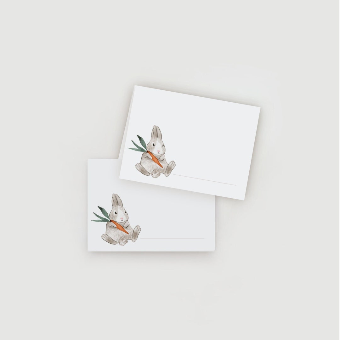 Bunny and Carrot Folded Place Cards - Etsy