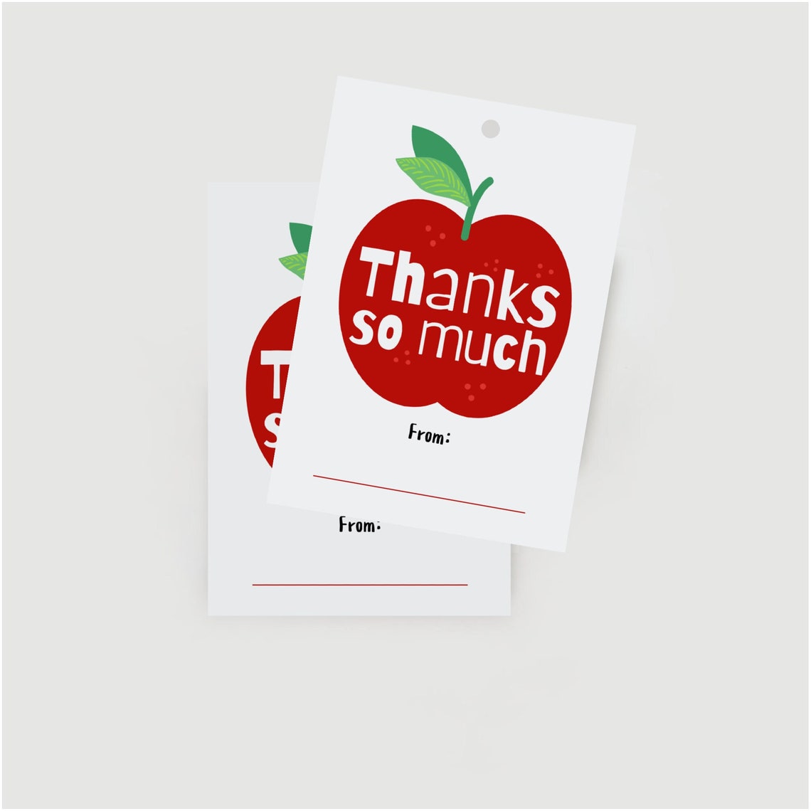 School | Digital School Teacher Apple Thank You Tags - Etsy