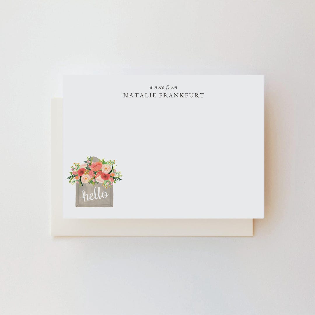 Flower Mail | Flat Print or Digital Flower Mailbox Personalized Note ...