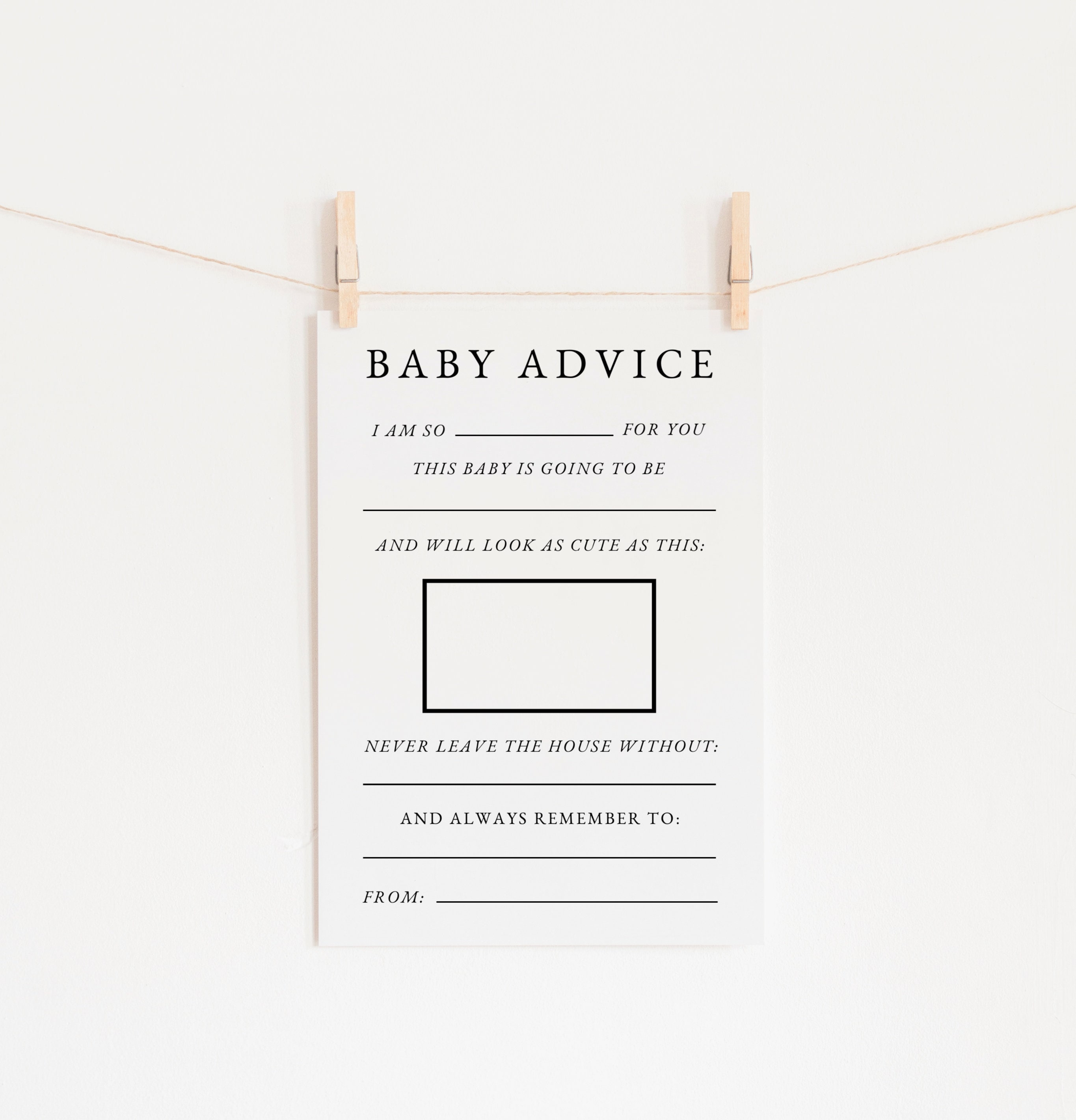 Simple baby advice card printable baby advice cards/ instant | Etsy