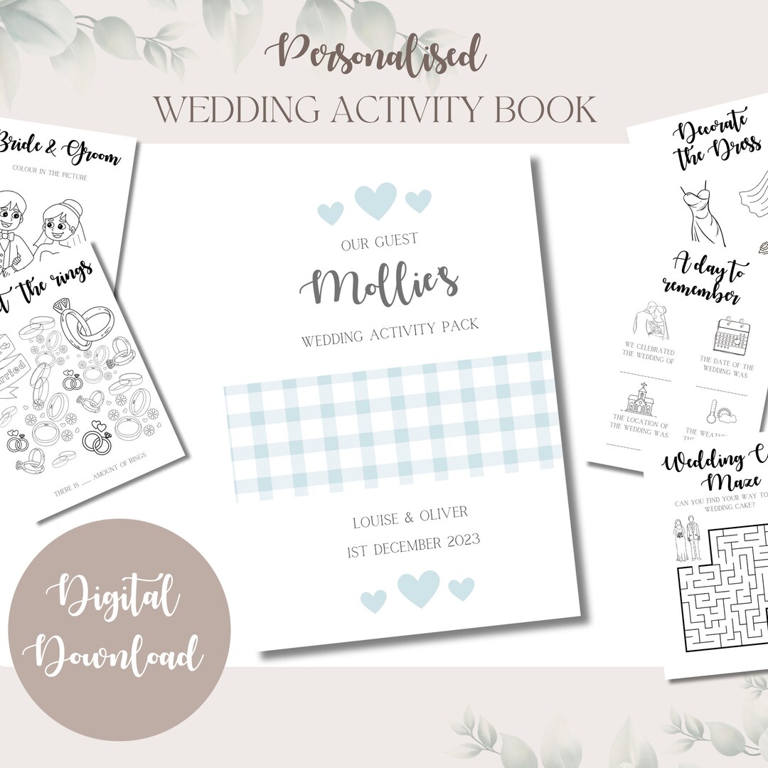 Childrens Wedding Activity Pack Personalised, Special Guest, Childrens ...